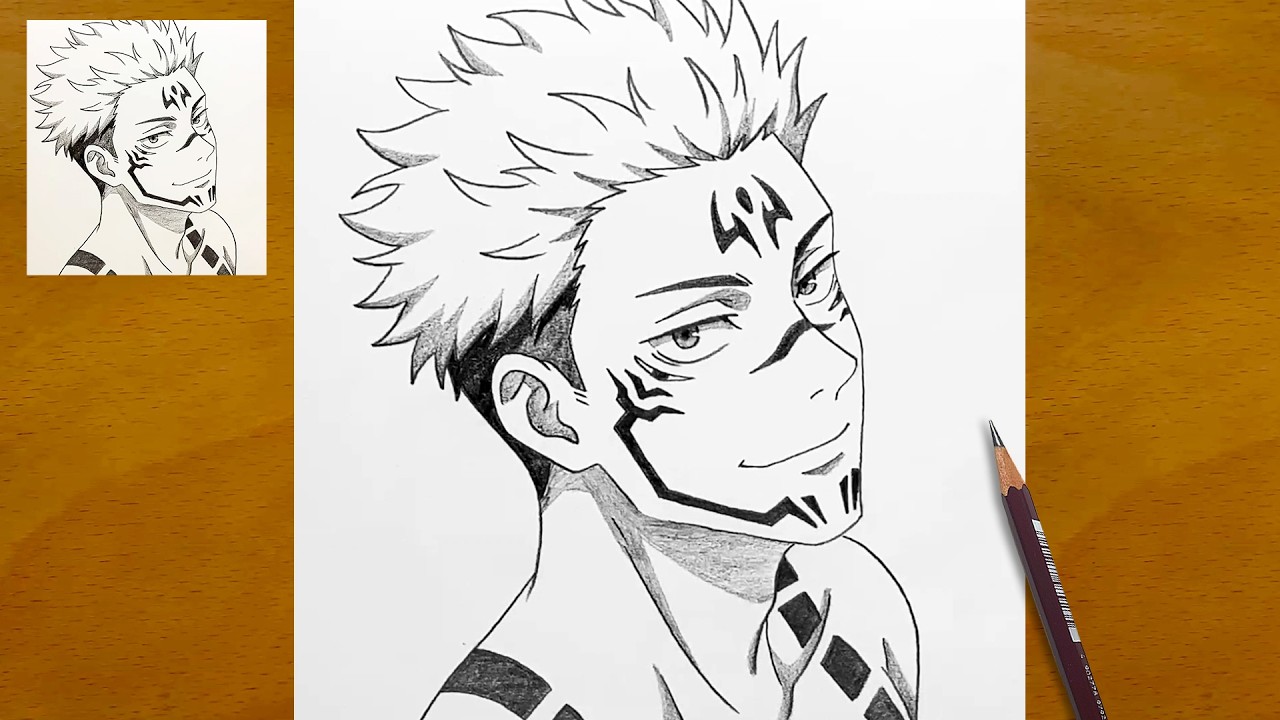 How to Draw Ryomen Sukuna Step by Step | Jujutsu Kaisen Anime Drawing