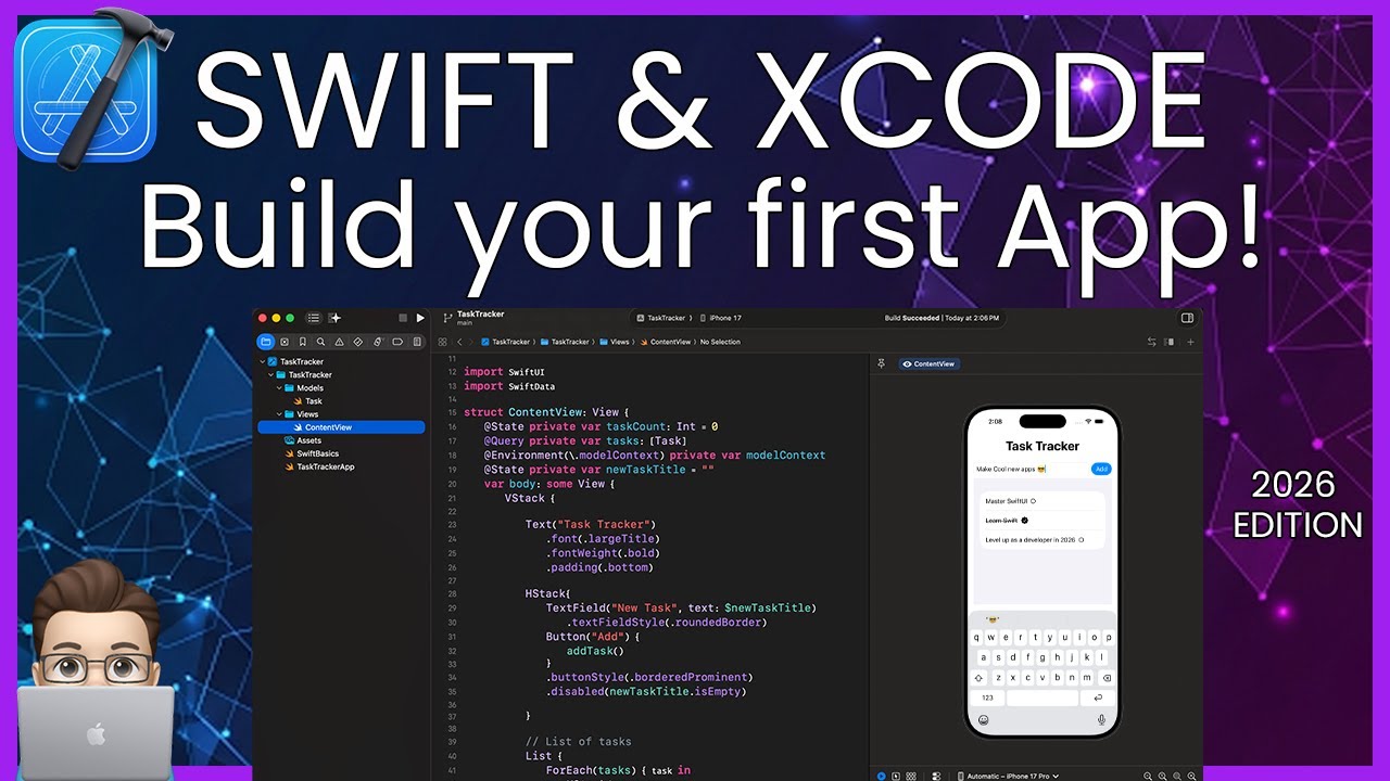 Getting started with SwiftUI with Xcode 26 for beginners (How to make an app 2026)