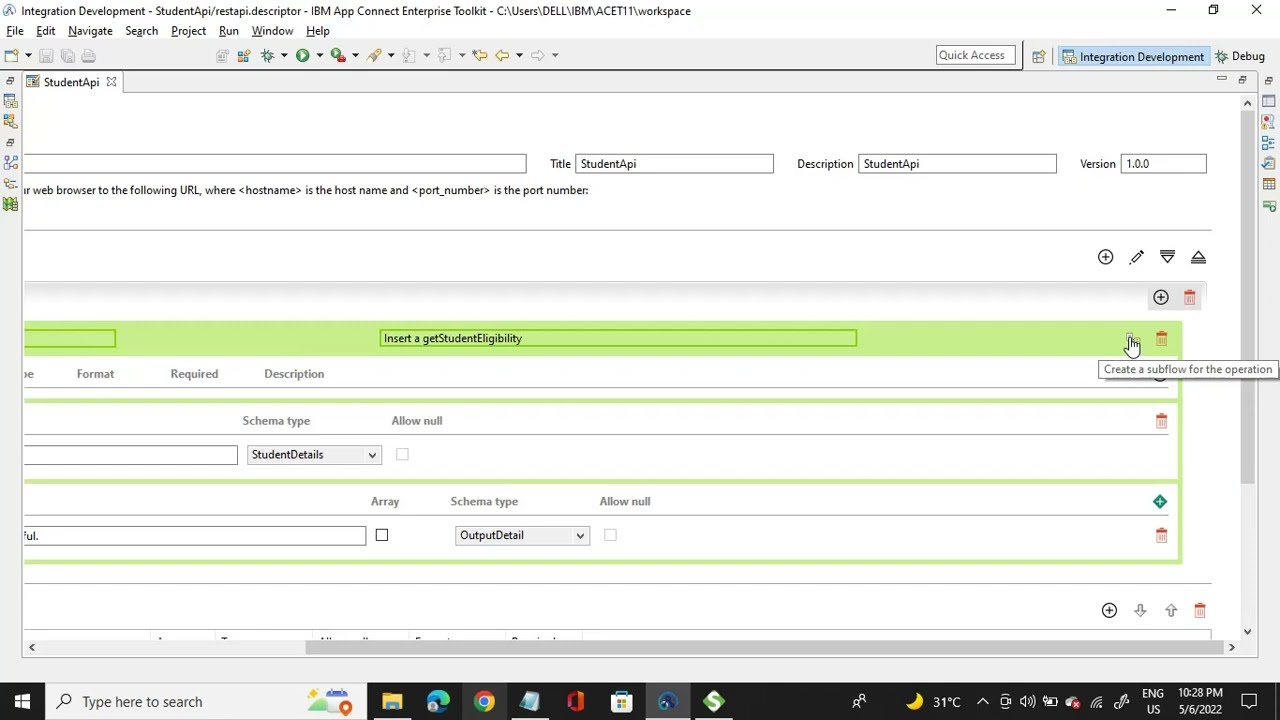 How to create a RestApi , RestApi in IIB/Ace toolkit