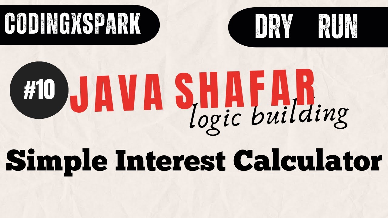 Java program to Calculate Simple Interest || Coding Spark #java #datastructures #programming