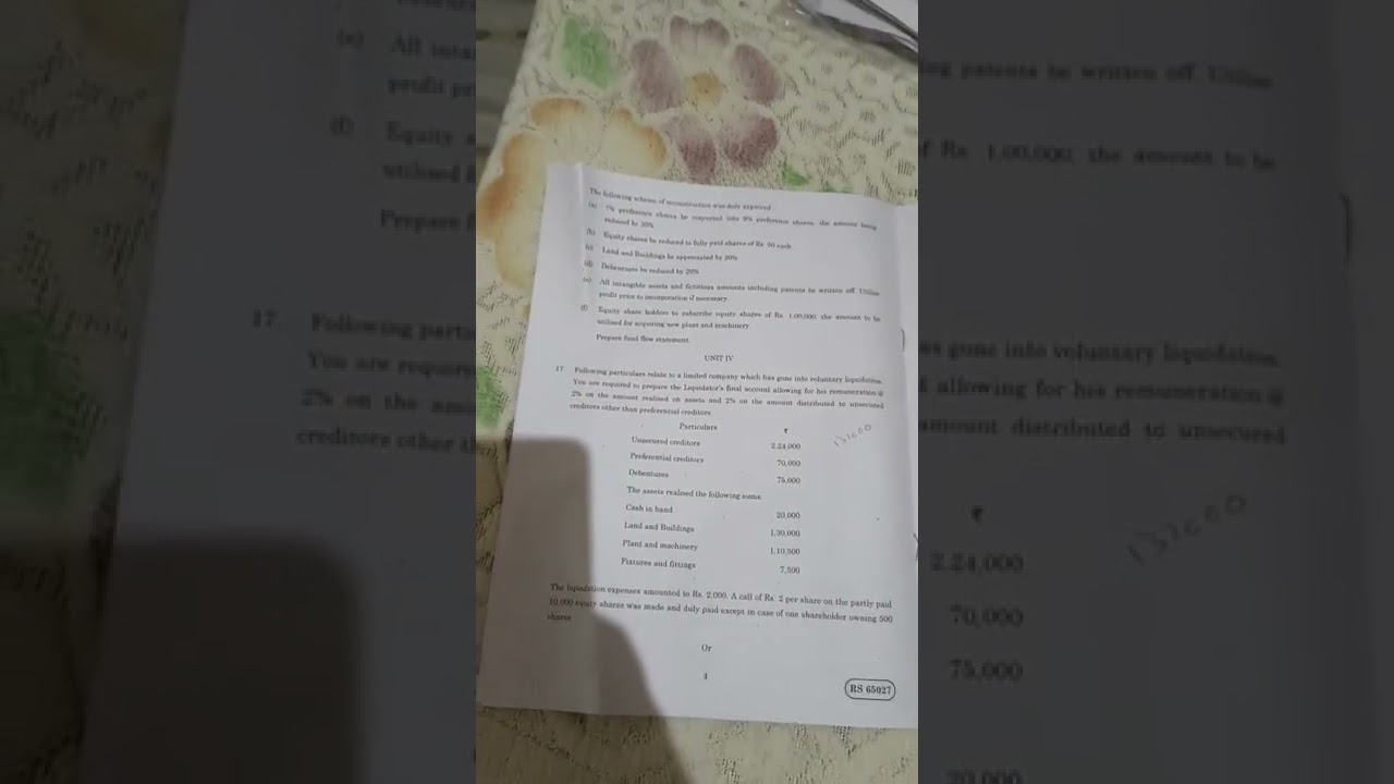 Advanced accounting_II #yvu#sixthsemester #2021 model paper