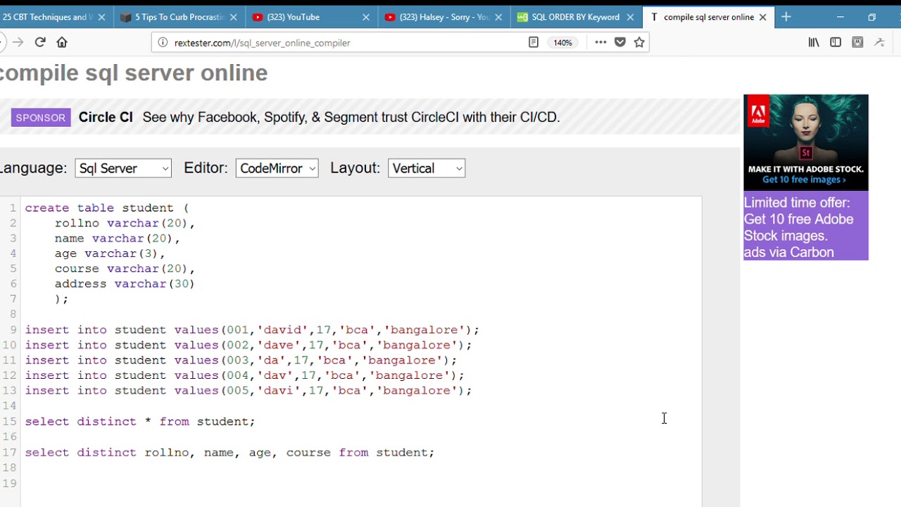 Oracle Live SQL   SQL Worksheet   2