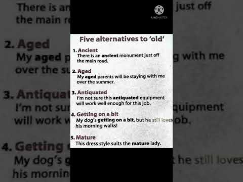 other way to day old,synonyms of old, English vocabulary,English communication,prudence satisfyourse