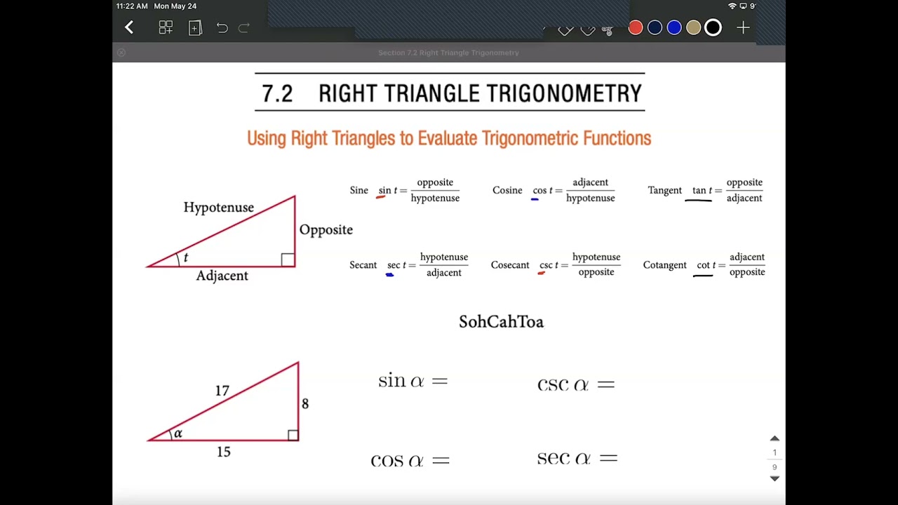 Right Triangle Trigonometry | Find Six Trig Ratios based on right triangle SohCahToa