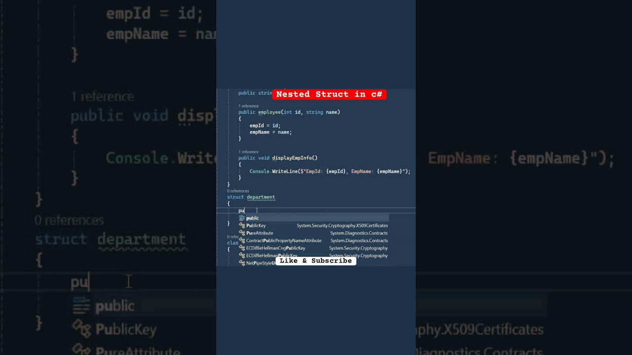 explain nested structure in c# | explain nested structure with example | what is nested structure