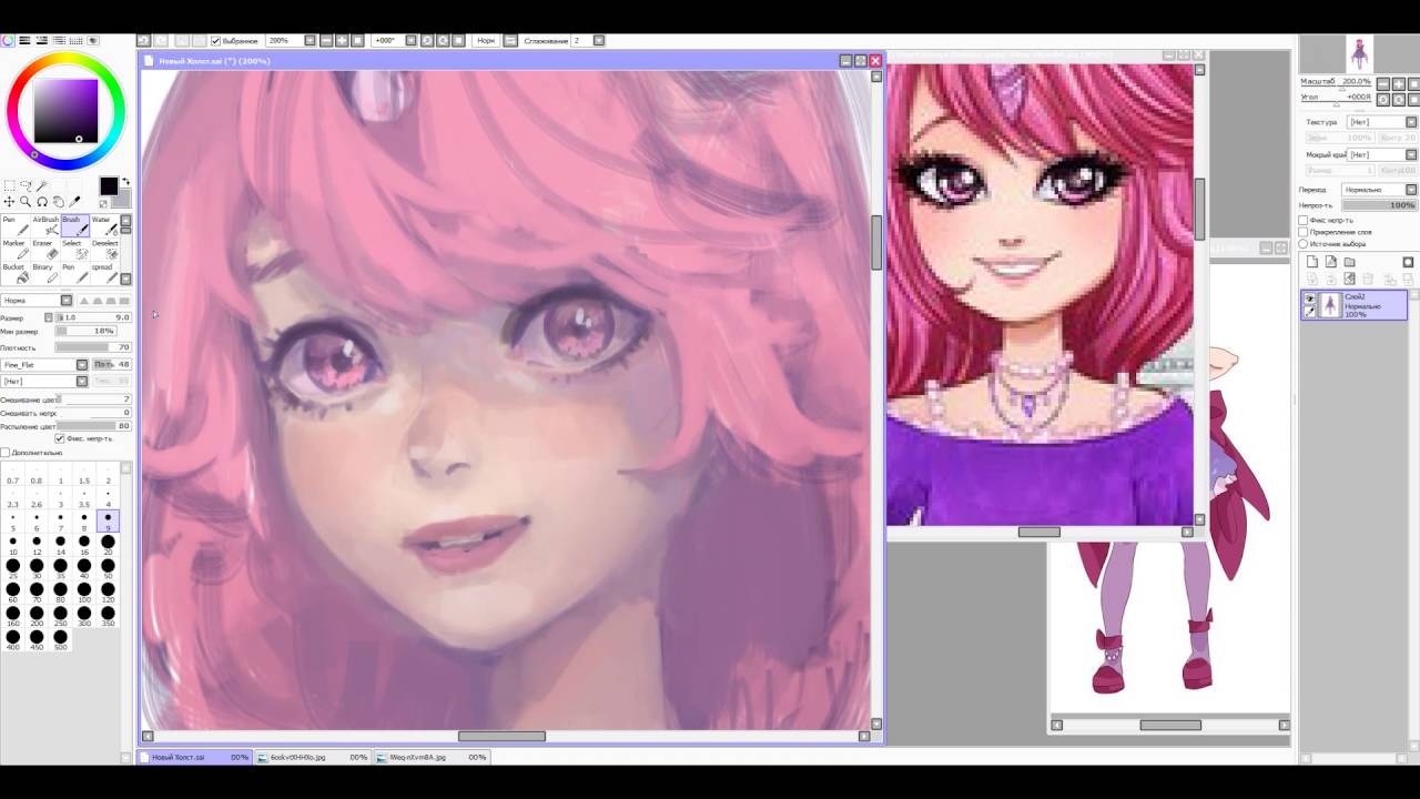 Speedpaint (Paint Tool SAI)Pink Unicorn commission