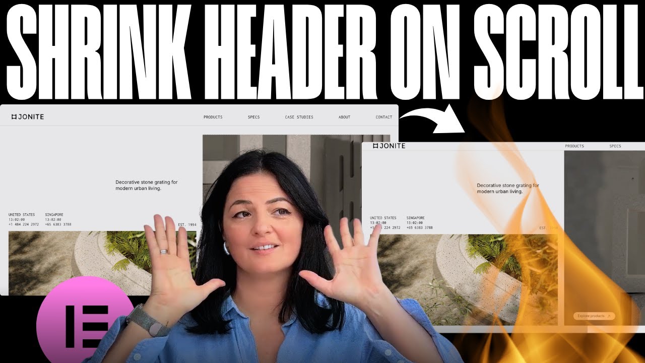 SHRINKING HEADER ON SCROLL - ELEMENTOR COOL TRICK
