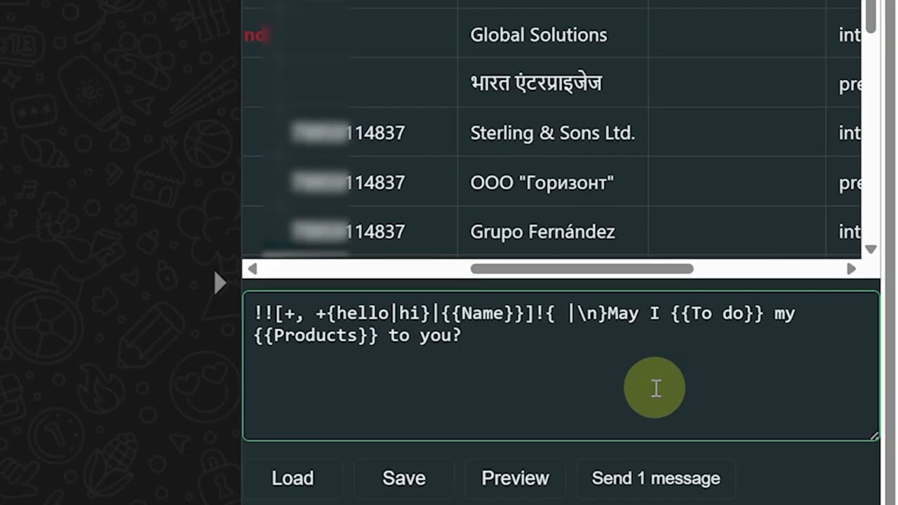 WhatsApp WEB Sender Ultimate - Text Substitutions, Personalization & Message Variations Tutorial