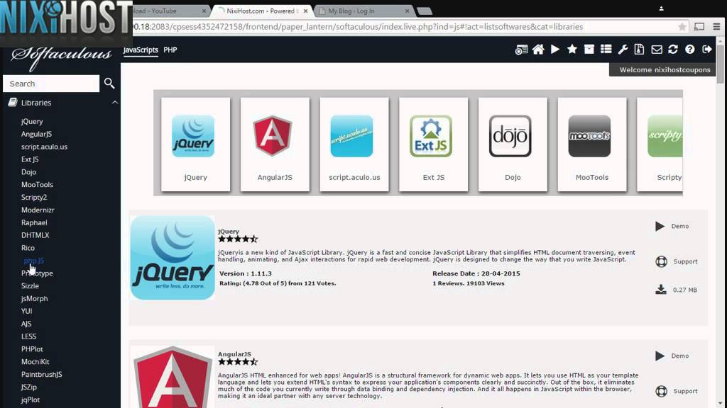 Installing php.JS with Softaculous in cPanel