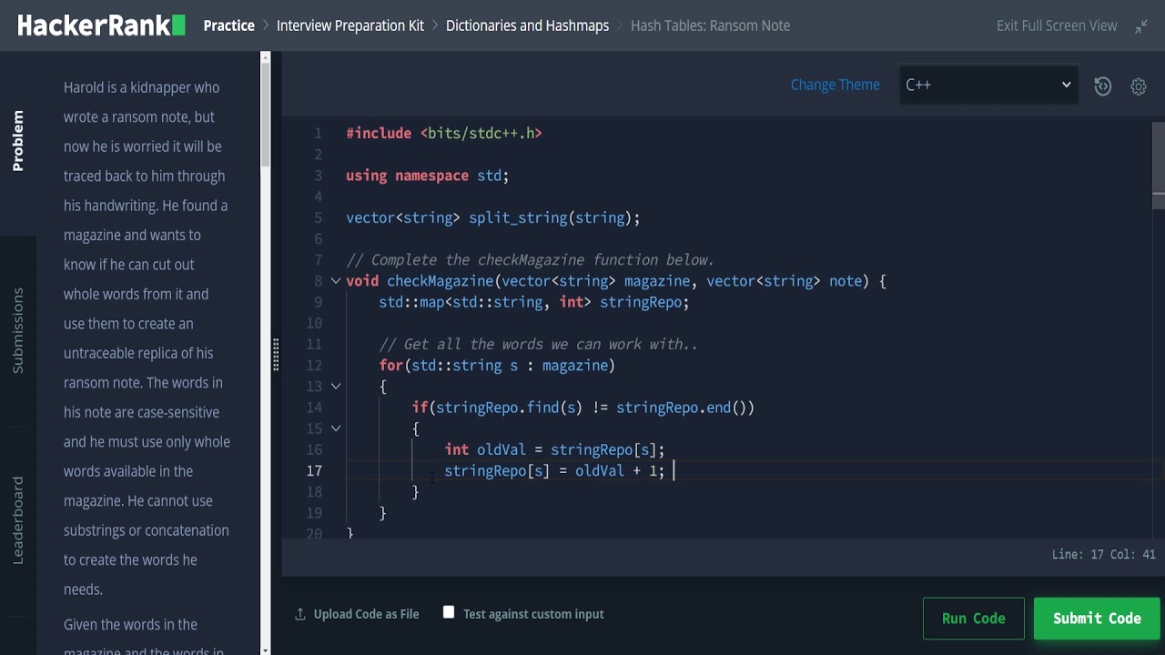 HackerRank Interview Prep Kit - Problem 10: Ransom Note