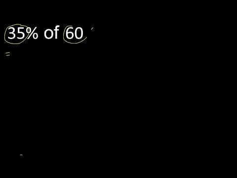 35% of 60 , percentage of a number . 35 percent of 60 . procedure