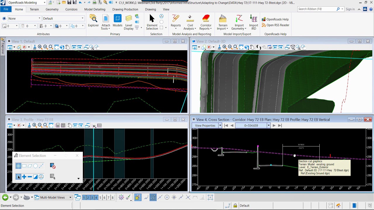 OpenRoads Designer - Dynamic Cross Section Sheets