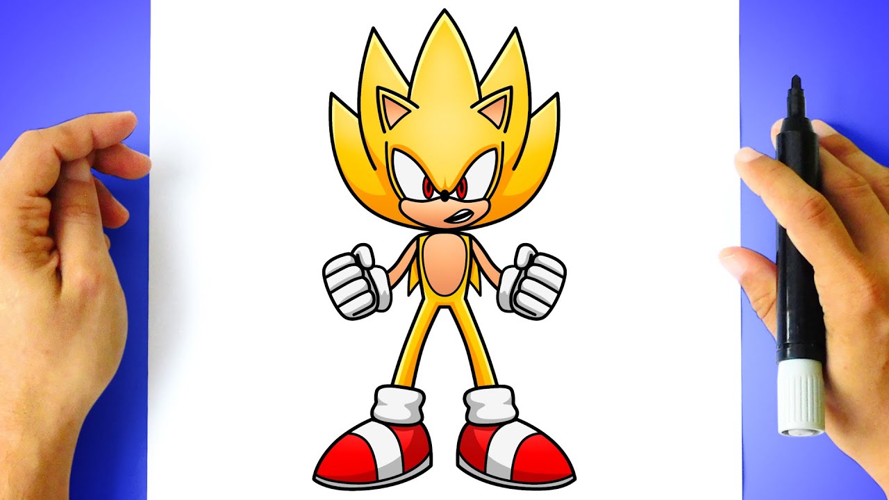 Como DESENHAR o SUPER SONIC - Como DIBUJAR a SUPER SONIC - Sonic Moderno - Sonic the Hedgehog