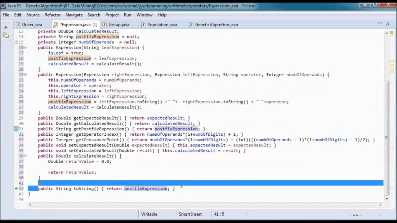 Genetic Algorithms (07)  + data mining w/ arithmetic operators - JAVA Prototype Project