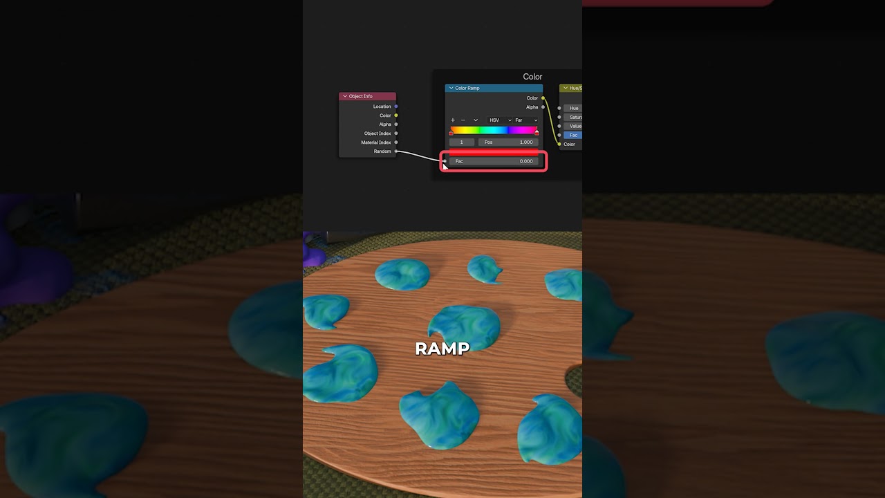 Randomize multiple objects color using the same material #b3d #blender3d