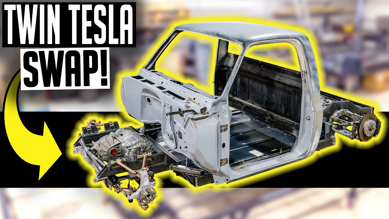1985 Chevy C10 Square Body Getting Twin Tesla EV Motor Swap Already ...