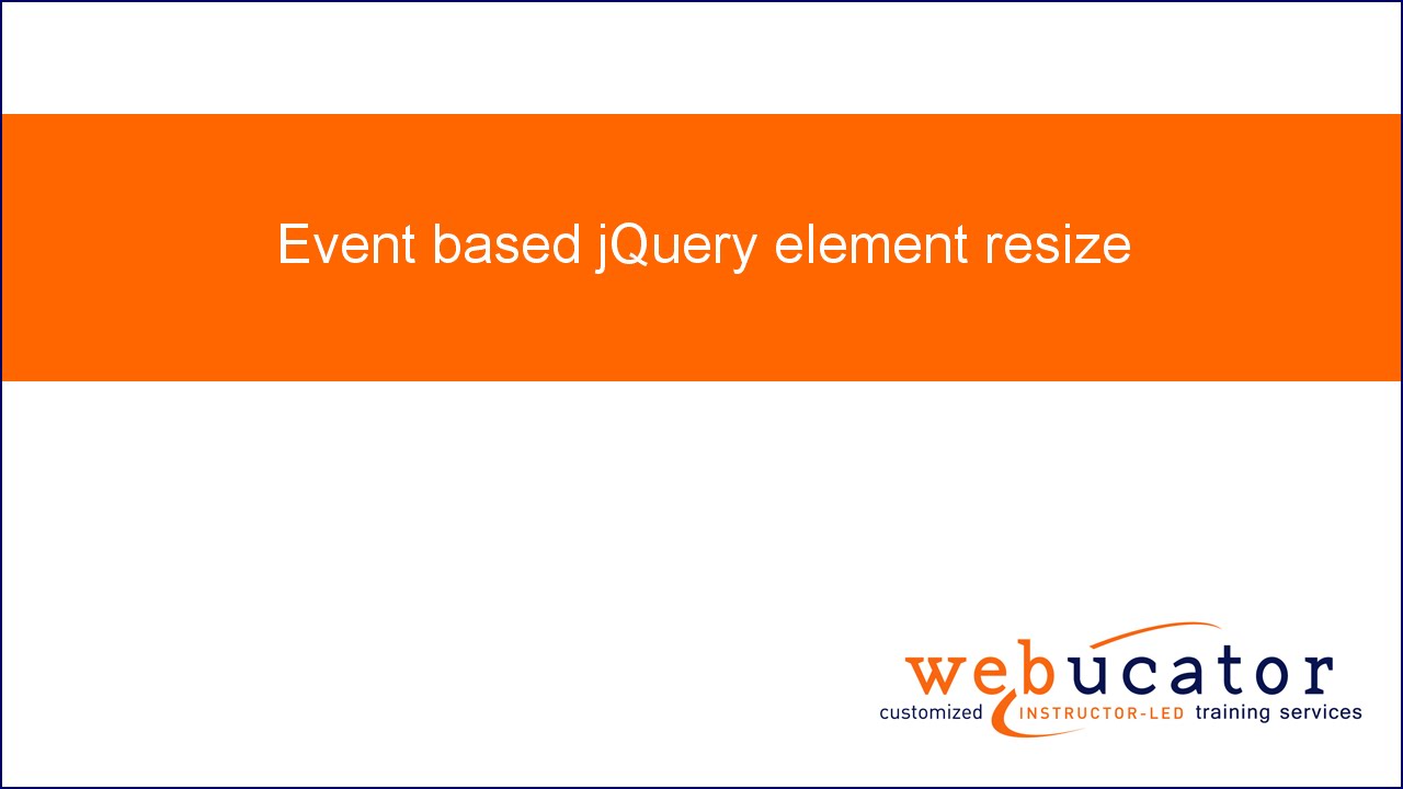 Event based jQuery element resize