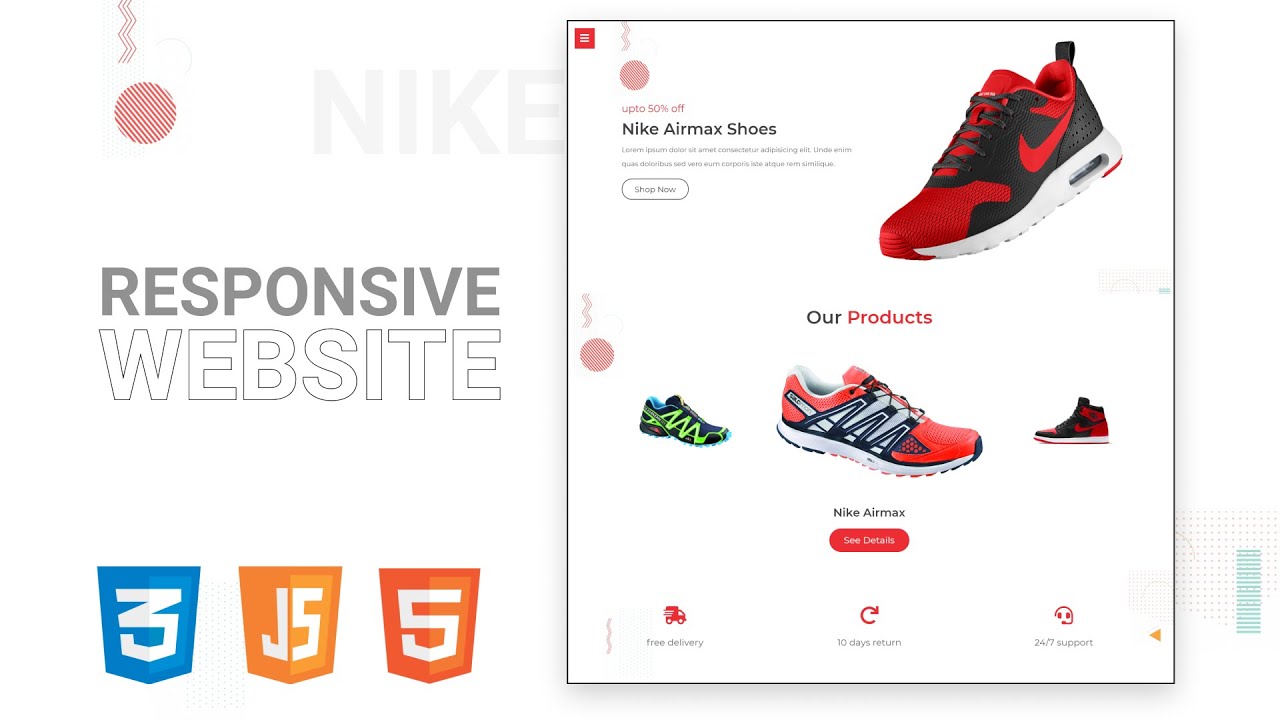 Create A Responsive Shoe Landing Page Website Design [ HTML - CSS - SASS - JavaScript ] From Scratch