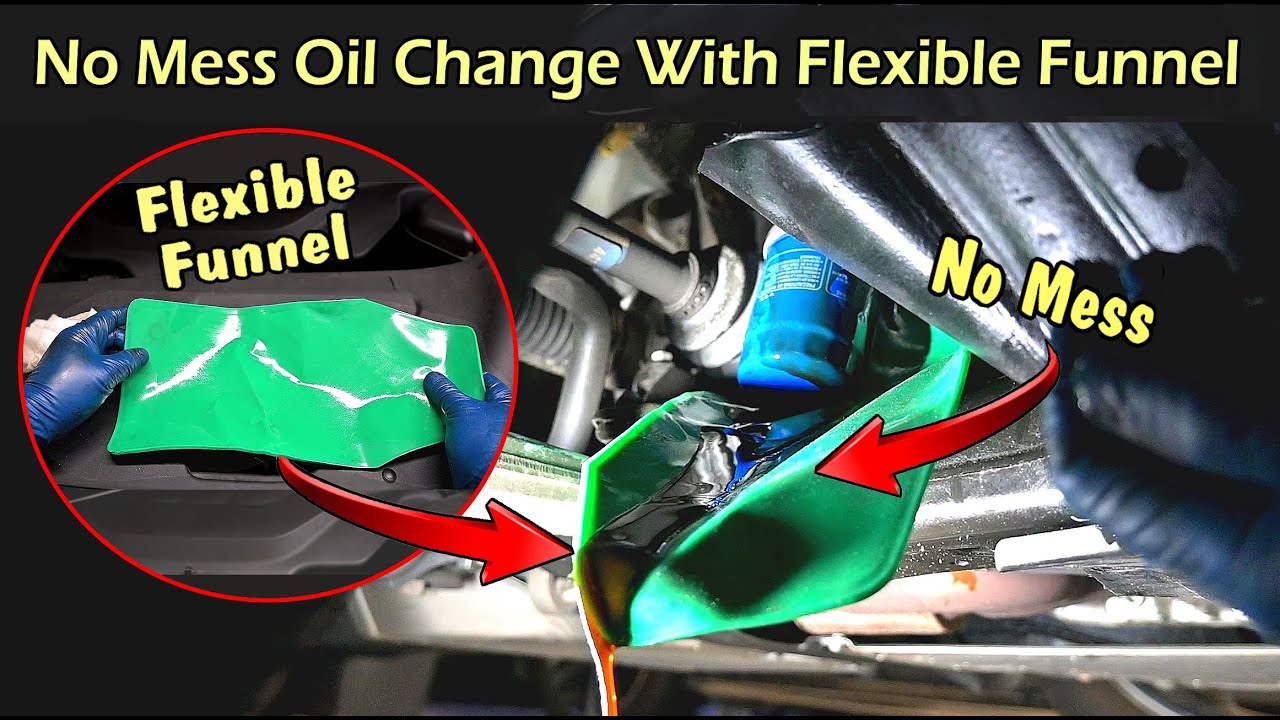 No Mess Oil Change with Flexible Funnel | Spill Free Funnel