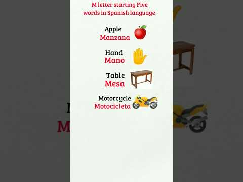 M letter starting Five words in Spanish language