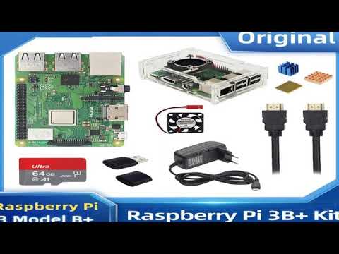 Original Raspberry Pi 3 Model B+ Kit + Acrylic Case + Power Adapter + Heatsink Optional 32