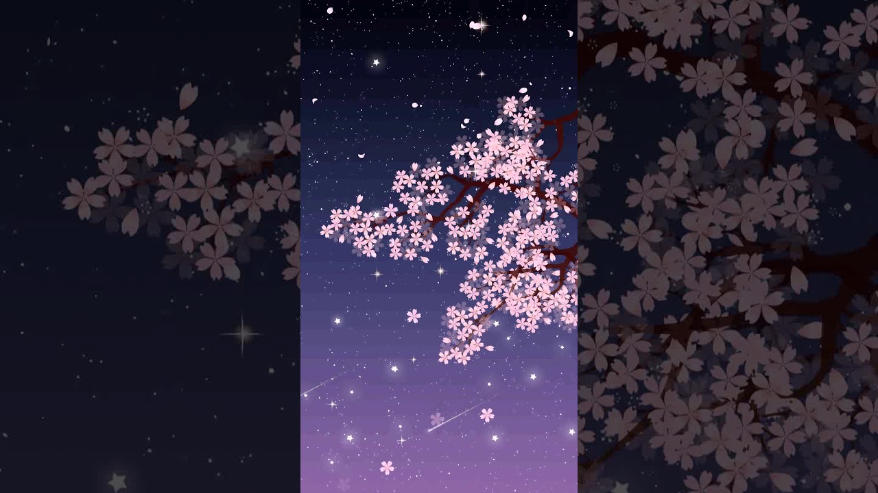 Starry Cherry Blossoms Tree Animated