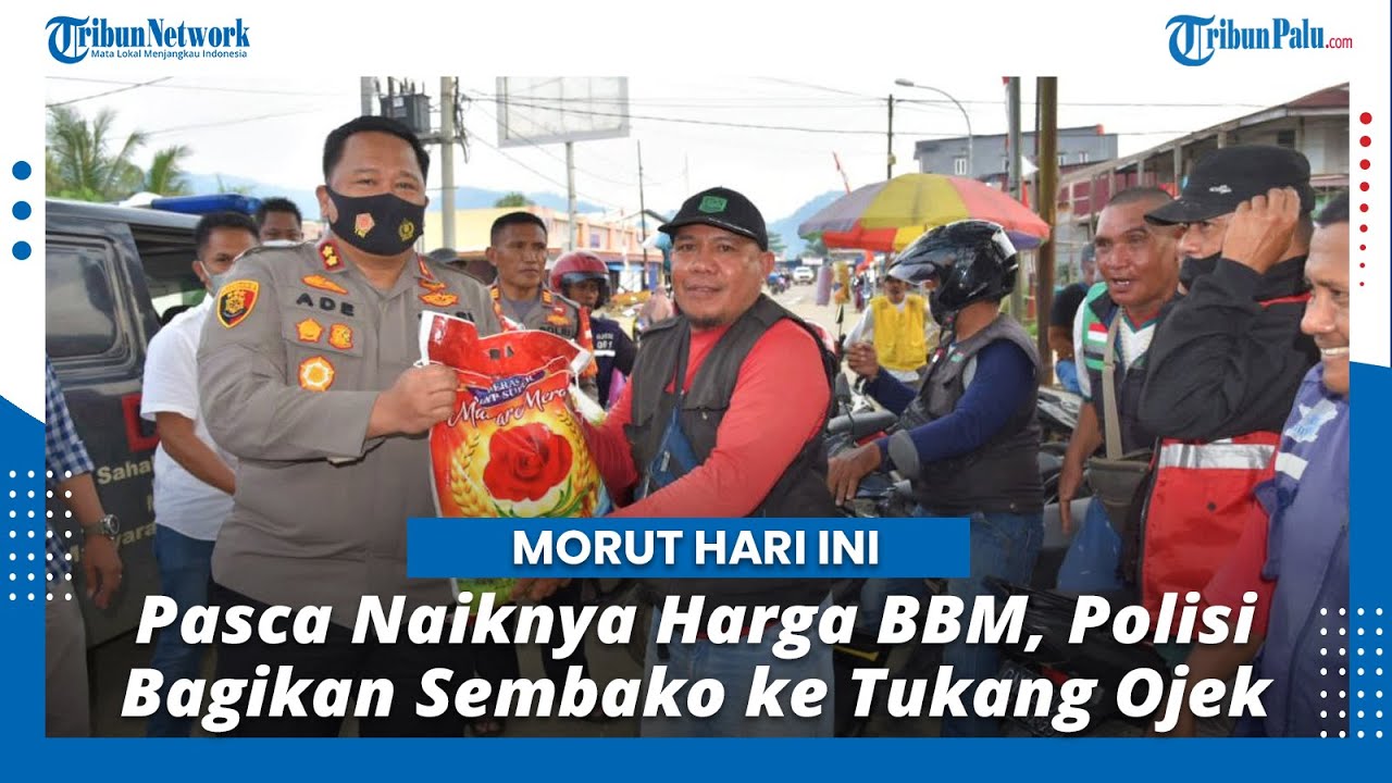Ringankan Beban Warga Pasca Naiknya Harga BBM, Polisi Bagikan Sembako ke Tukang Ojek di Morut