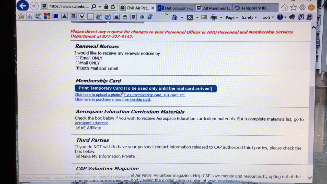 HOW TO PRINT A TEMPORARY CAP ID CARD