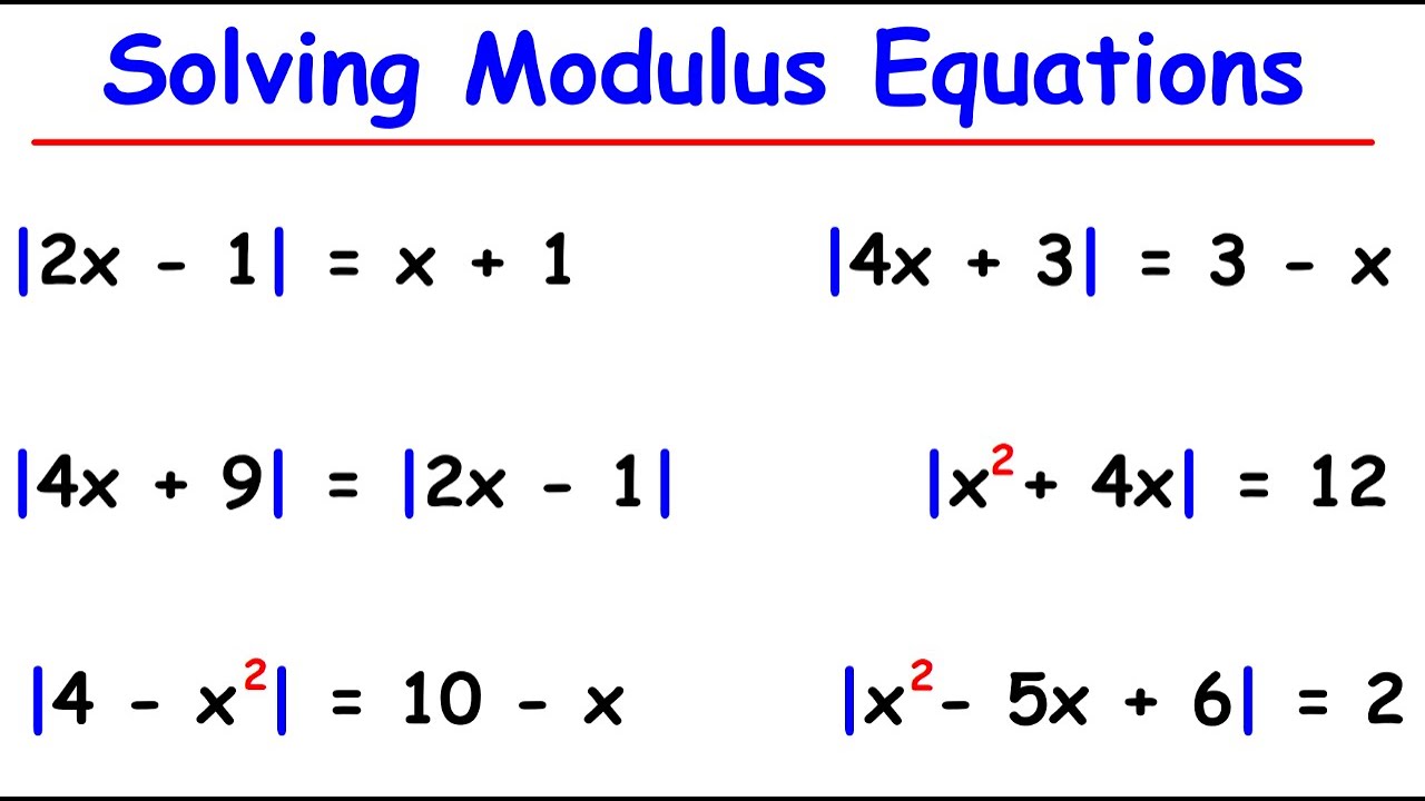 How to Solve Modulus Equations Easily | Math  Tutorial