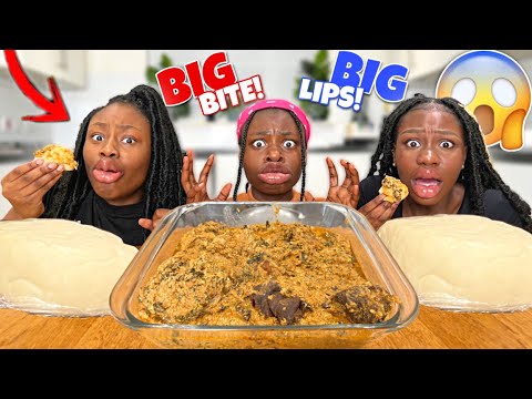 *MUST WATCH* KYLIE JENNER LIP + BIG BITE CHALLENGE! π± | FUFU, EGUSI SOUP AND BEEF