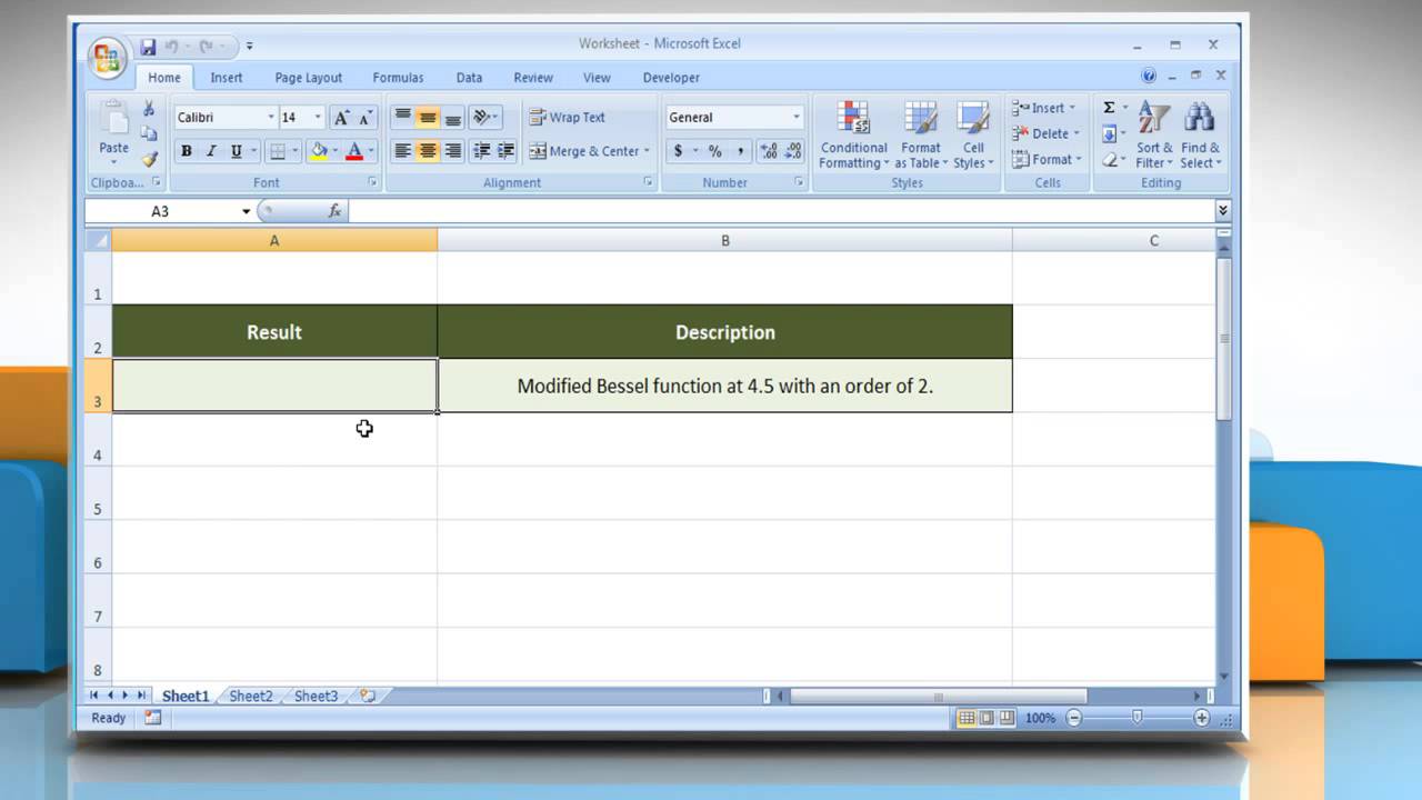 How to use the BESSELI function in Excel :Tutorial