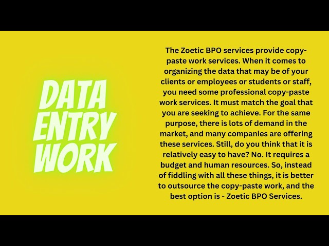 Data Entry Business - Data Entry International Process Service Provider ...