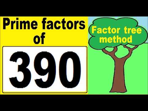 Prime factors of 390. Prime factors decomposition of 390. Factor tree method.