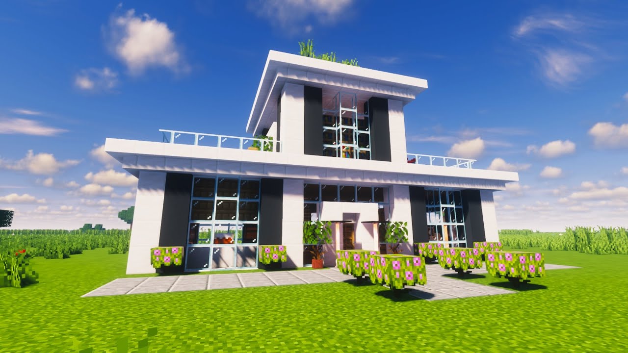 Minecraft How to Build Easy Modern House Tutorial 🏠 I Minecraft 1.20 ...