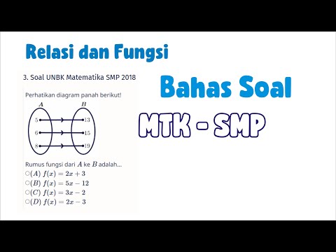 Perhatikan diagram panah berikut! Rumus fungsi dari A ke B adalah...