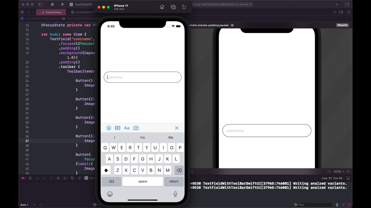 TextField with ToolBar SwiftUI