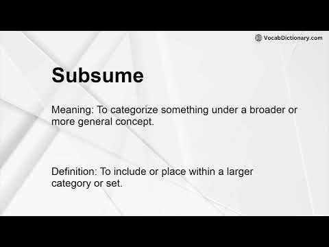 Subsume Meaning
