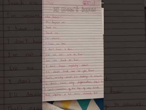 synonyms for I don't know | Ielts writing practice | English Grammar