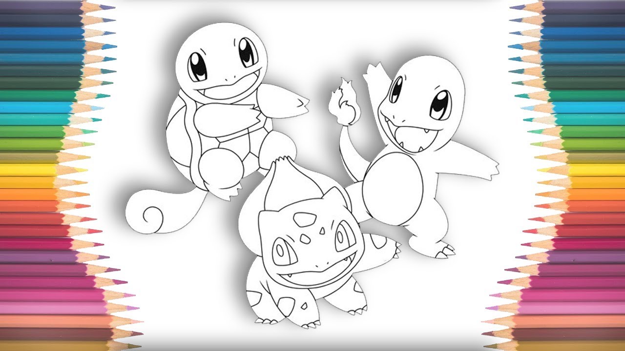 Pokémon Coloring Pages - Coloring GEN 1 Pokémon Starters