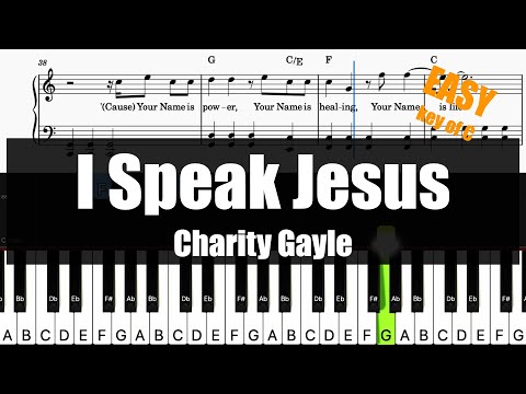 Charity Gayle - I Speak Jesus (Key of C)Sheet + Lyrics + Chords Piano Easy Tutorial