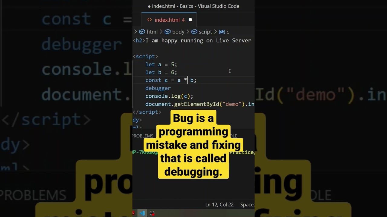 What is debugging #debugging #coding #codingshortvideo #javascript