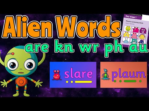 ALIEN WORDS PHASE 5: ARE KN WR PH AU 👽 PHONIC SCREEN PRACTISE 💚 Miss Ellis #alienwords