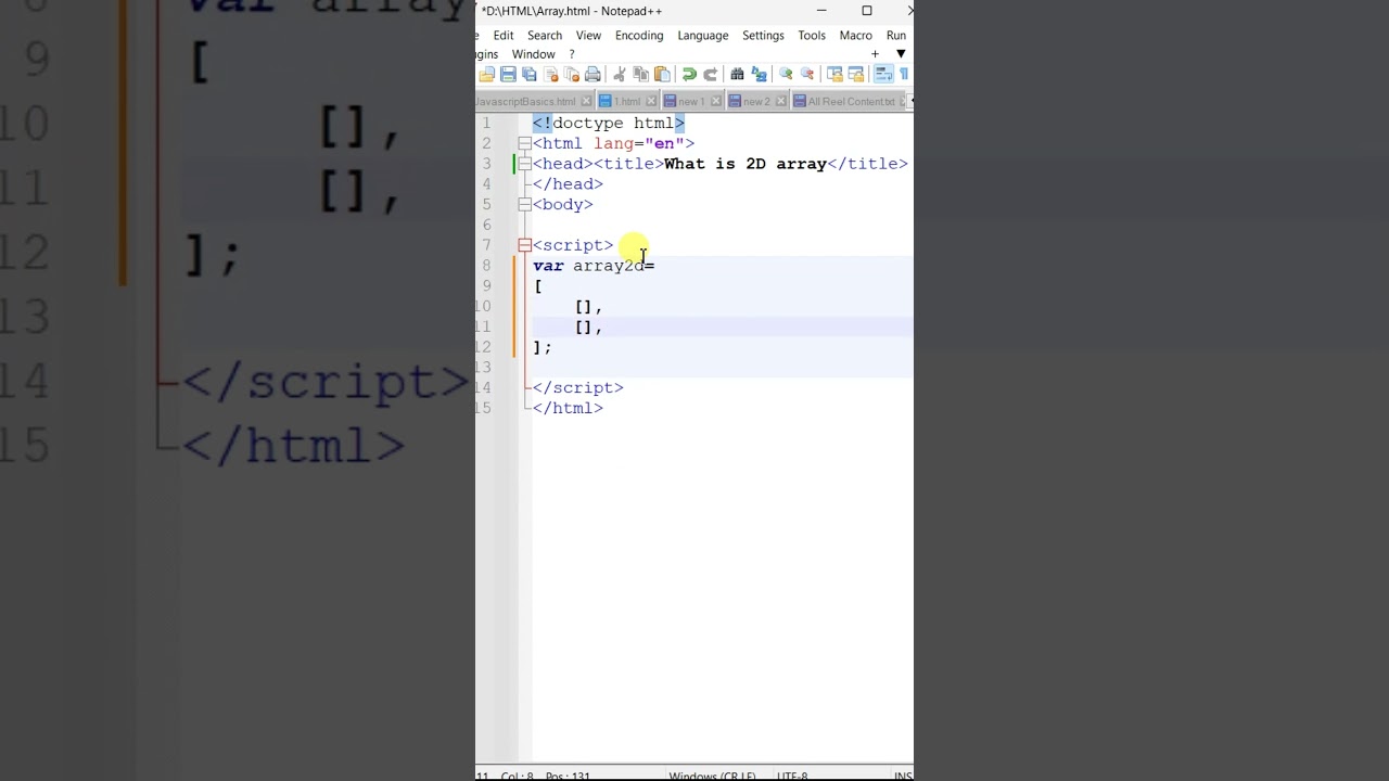 How to create 2D array in JavaScript? | Tech Tutorial | Praveen Kumar