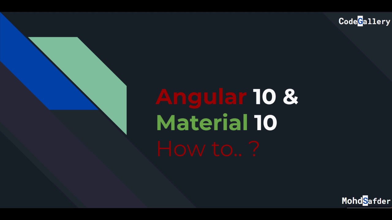 How to Setup Angular 10 with Angular Material 10 | Angular  |  Angular Material