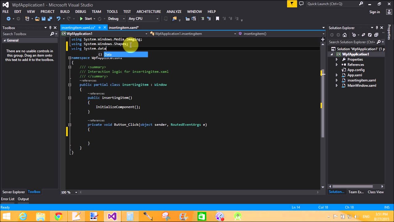 How to insert data into Ms Access database in WPF
