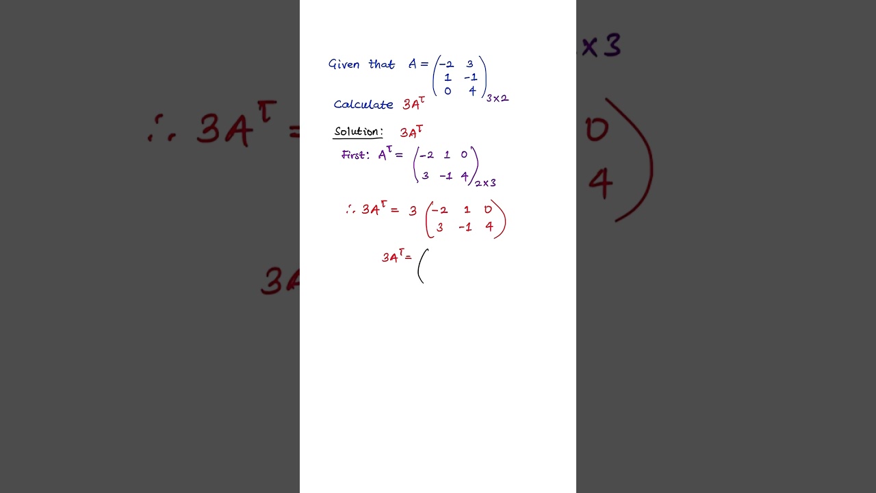 Transpose and Scaler Multiplication of a Matrix