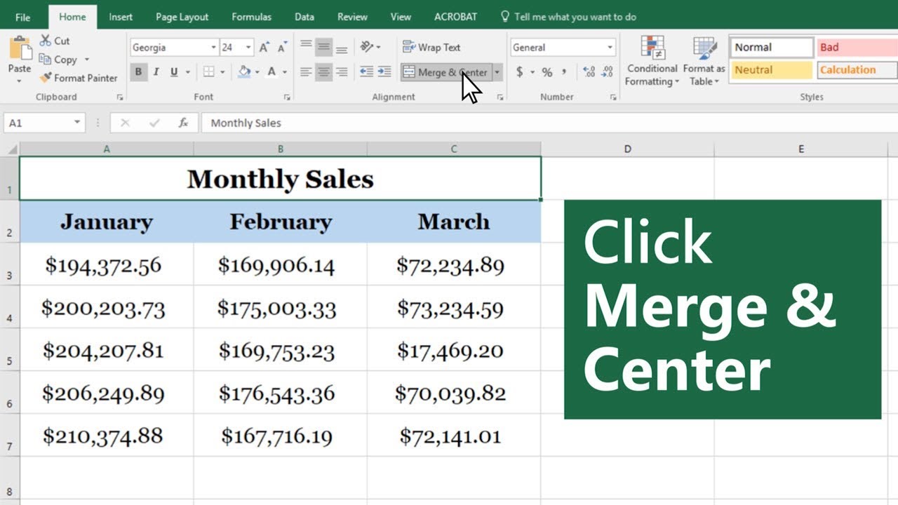 How to merge and unmerge cells in Microsoft Excel