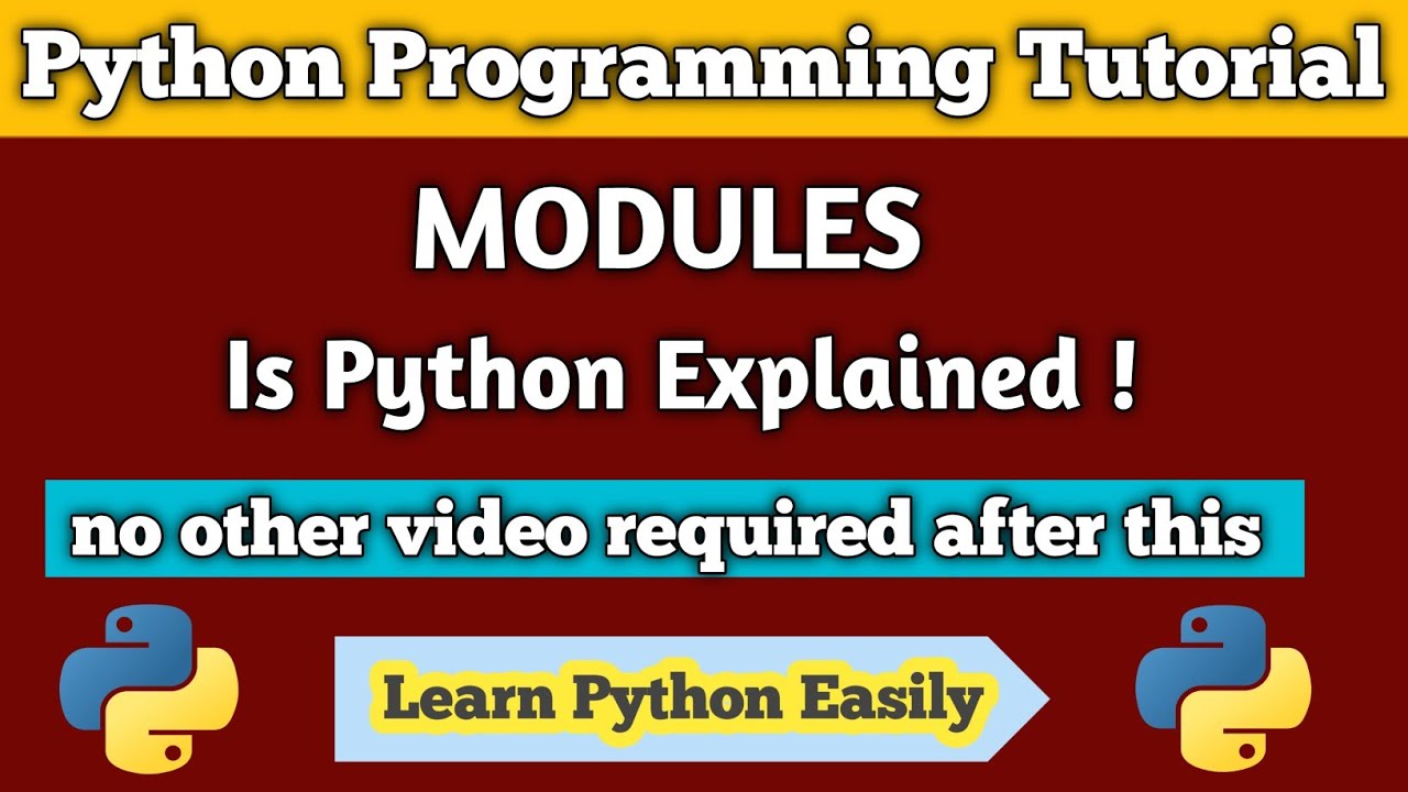What are modules in python programming   how to create user defined modules in python  python