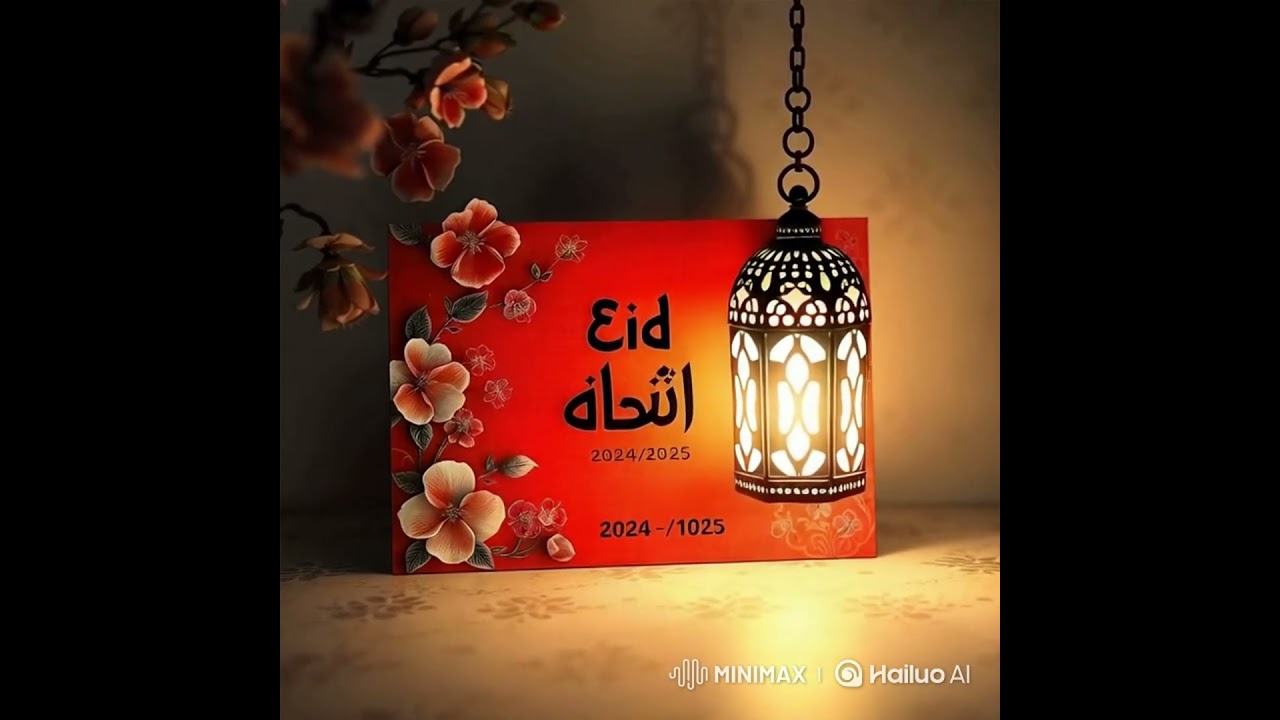 Eid al-Adha 2024-2025 Greeting Card with Lantern