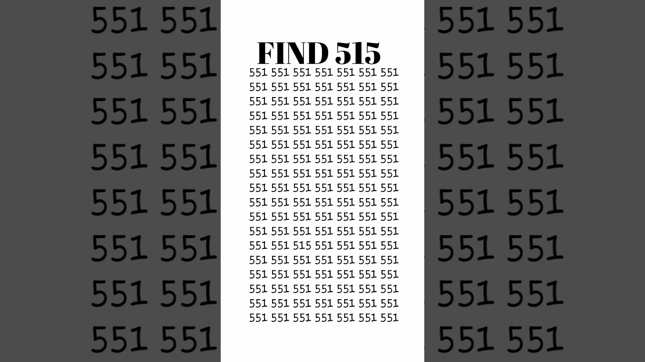 Visual skill test:Find 515 in 5 seconds #logic  #reasoning #testy #gk #gaming #trendy #school